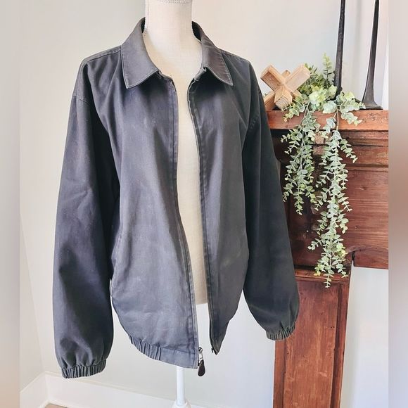 Roundtree & Yorke | Jackets & Coats | Vtg9s Classic Grey Canvas Bomber ...